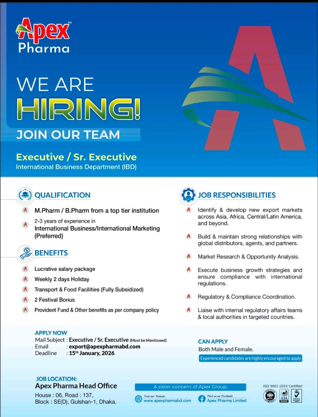 APEX PHARMA-WALK IN INTERVIEWS ON 15-01-2026 FOR M.PHARM,B.PHARM - Jobs ...